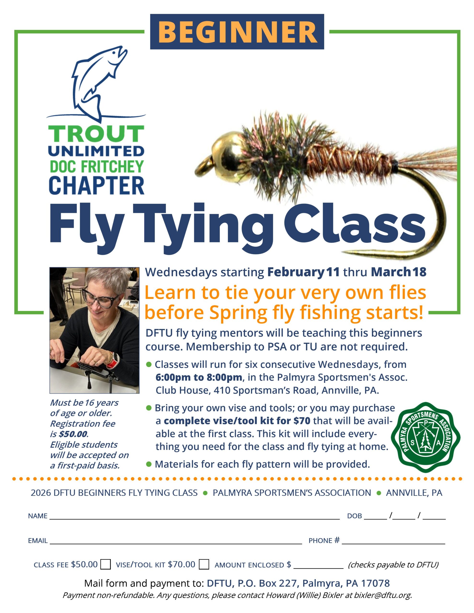 Learn the Art of Fly Tying at One of Our 2026 Classes - Doc Fritchey Trout Unlimited